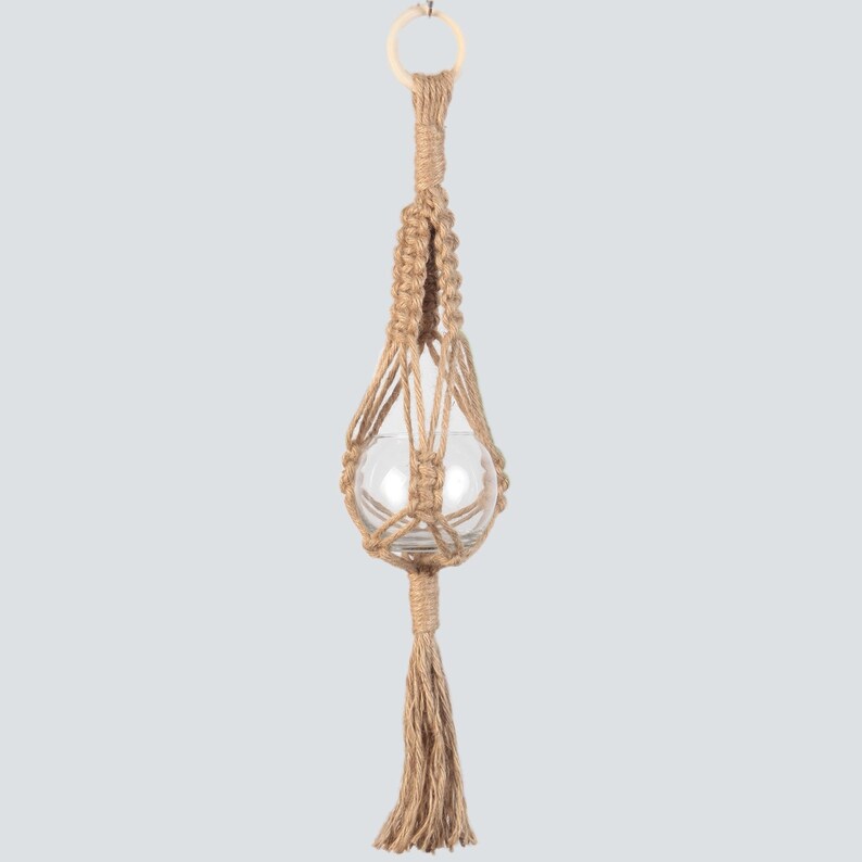 Jute Macrame Bohemian Brown Plant Hanger | Etsy