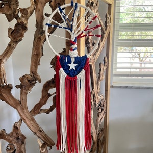 Macrame Medium Puerto Rico Tree of Life Flag - Etsy