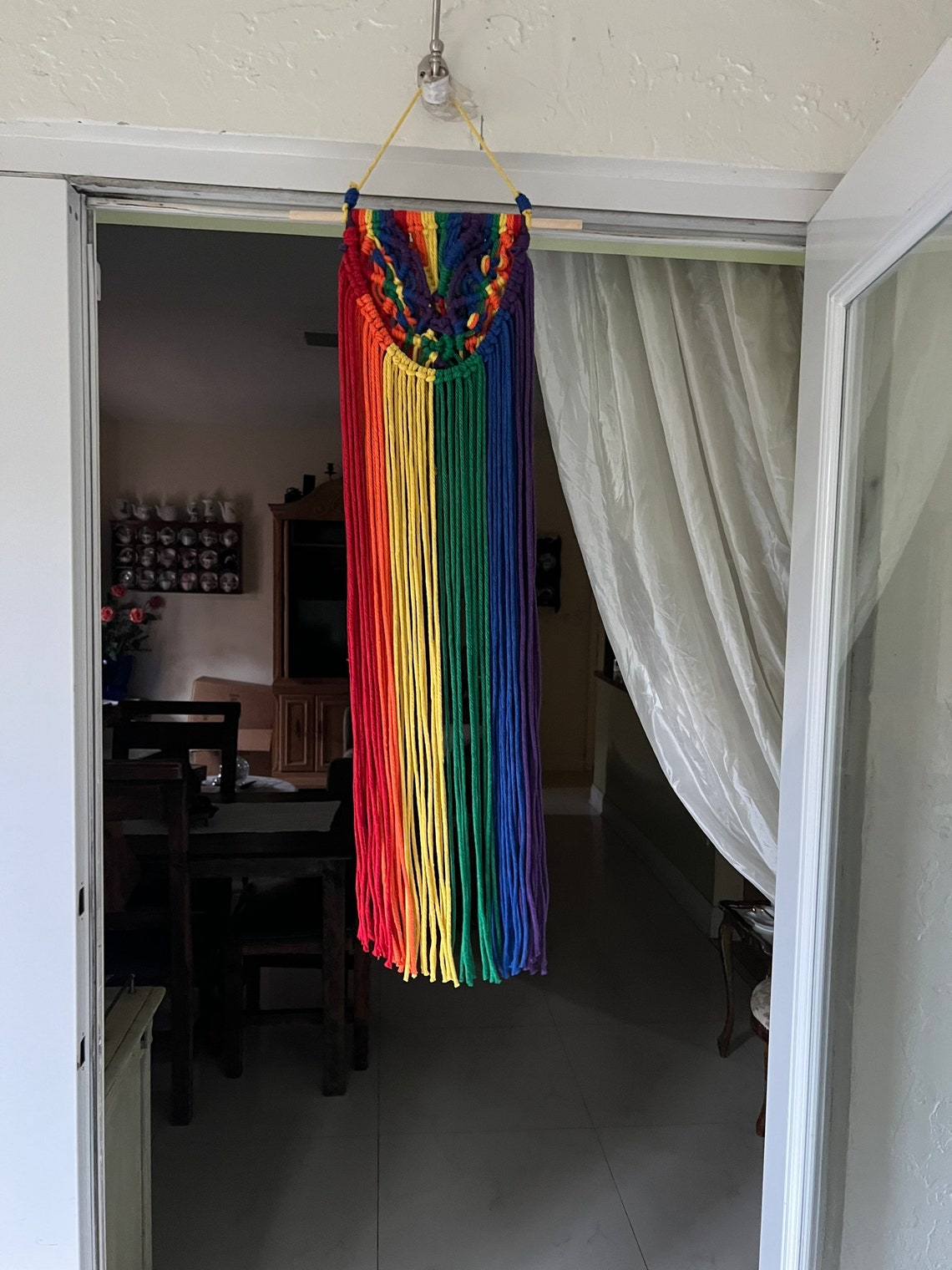 Macrame Medium Size Rainbow Flag - Etsy