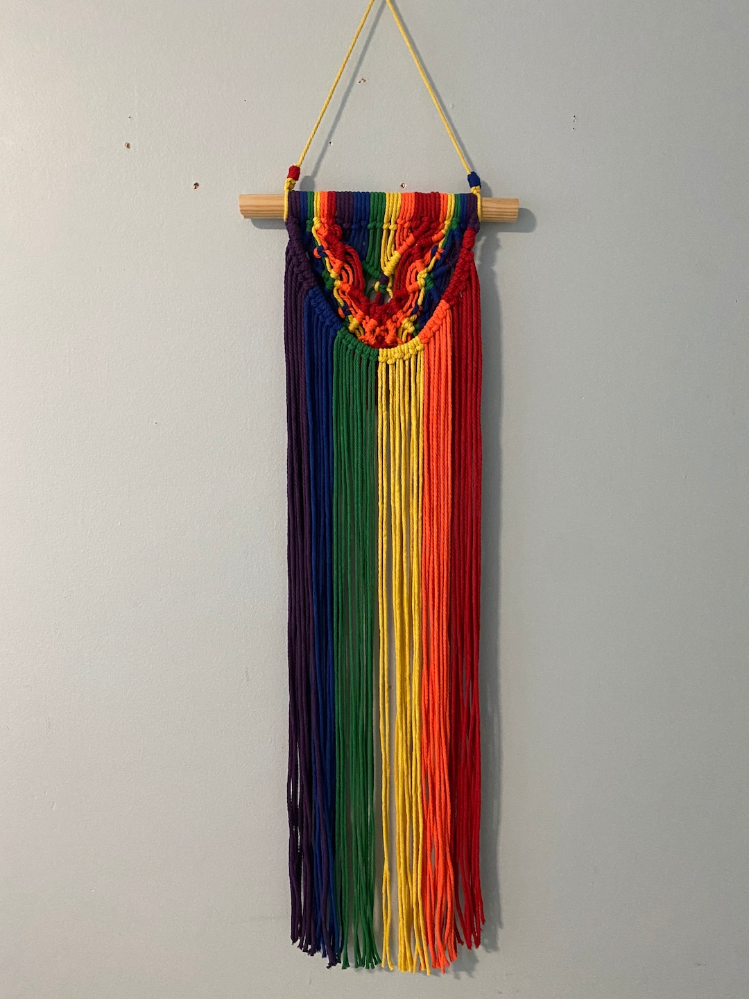 Macrame Medium Size Rainbow Flag - Etsy