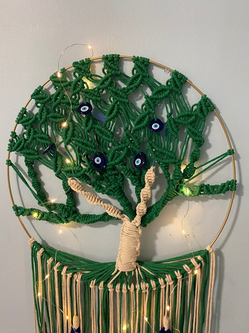 Macrame Tree of Life Evil Eye - Etsy