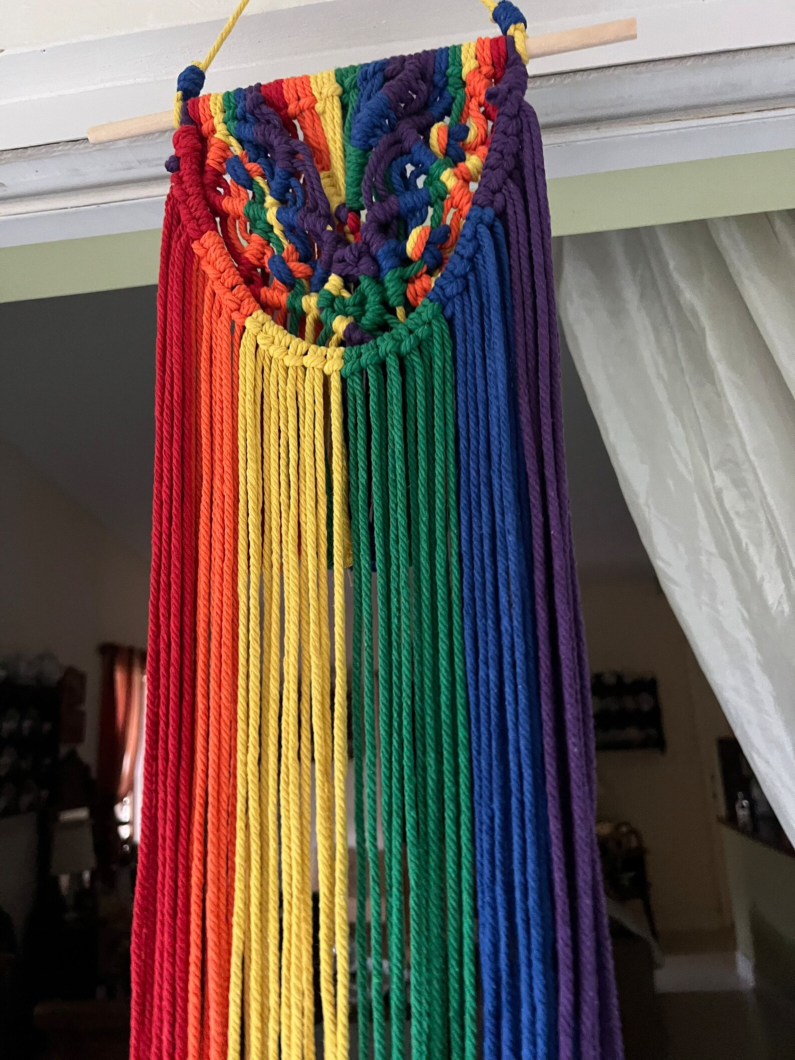 Macrame Medium Size Rainbow Flag - Etsy