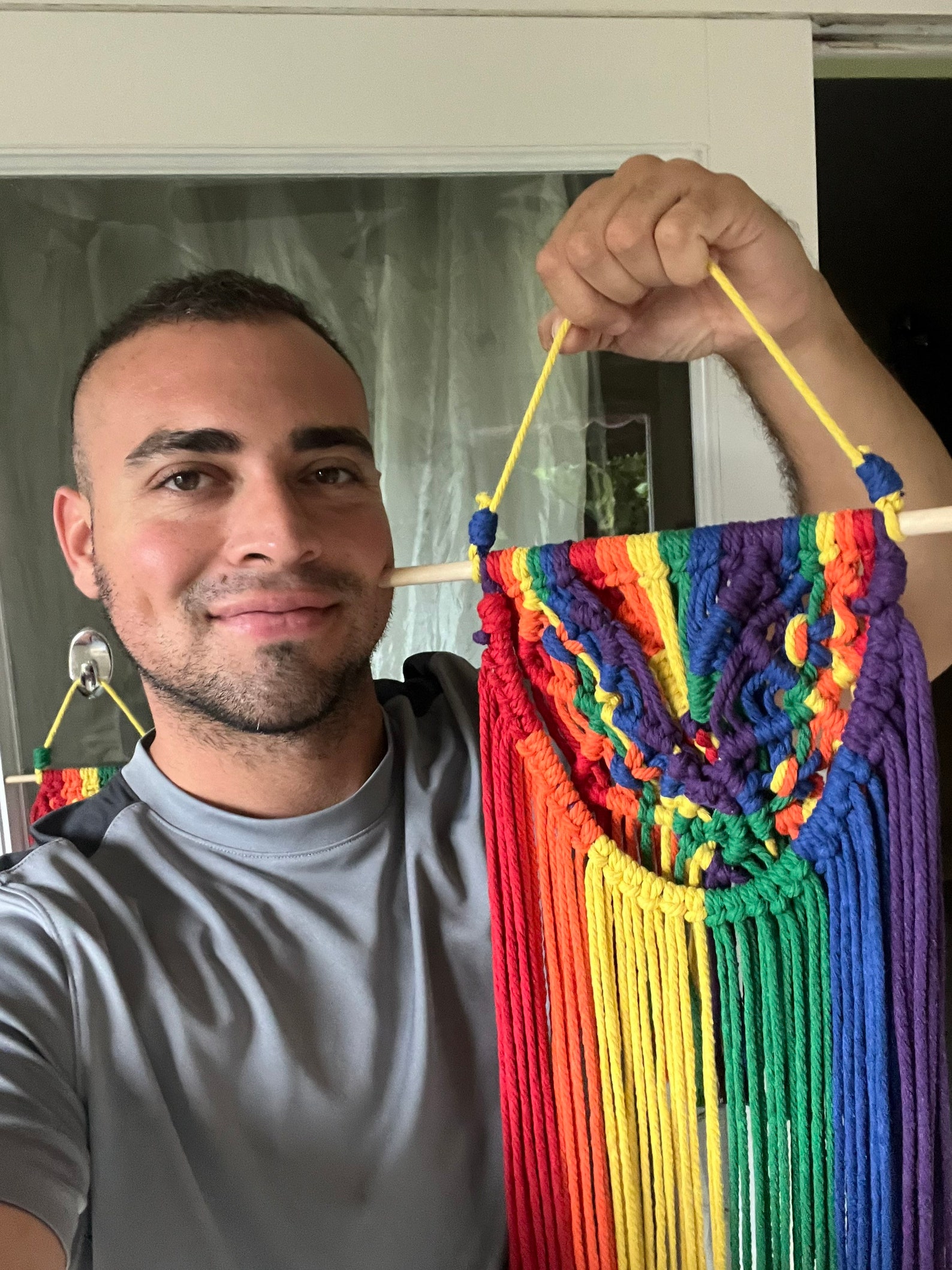 Macrame Medium Size Rainbow Flag - Etsy