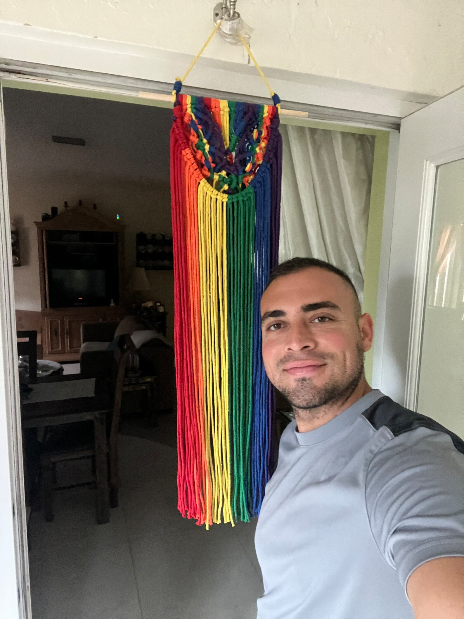 Macrame Medium Size Rainbow Flag - Etsy