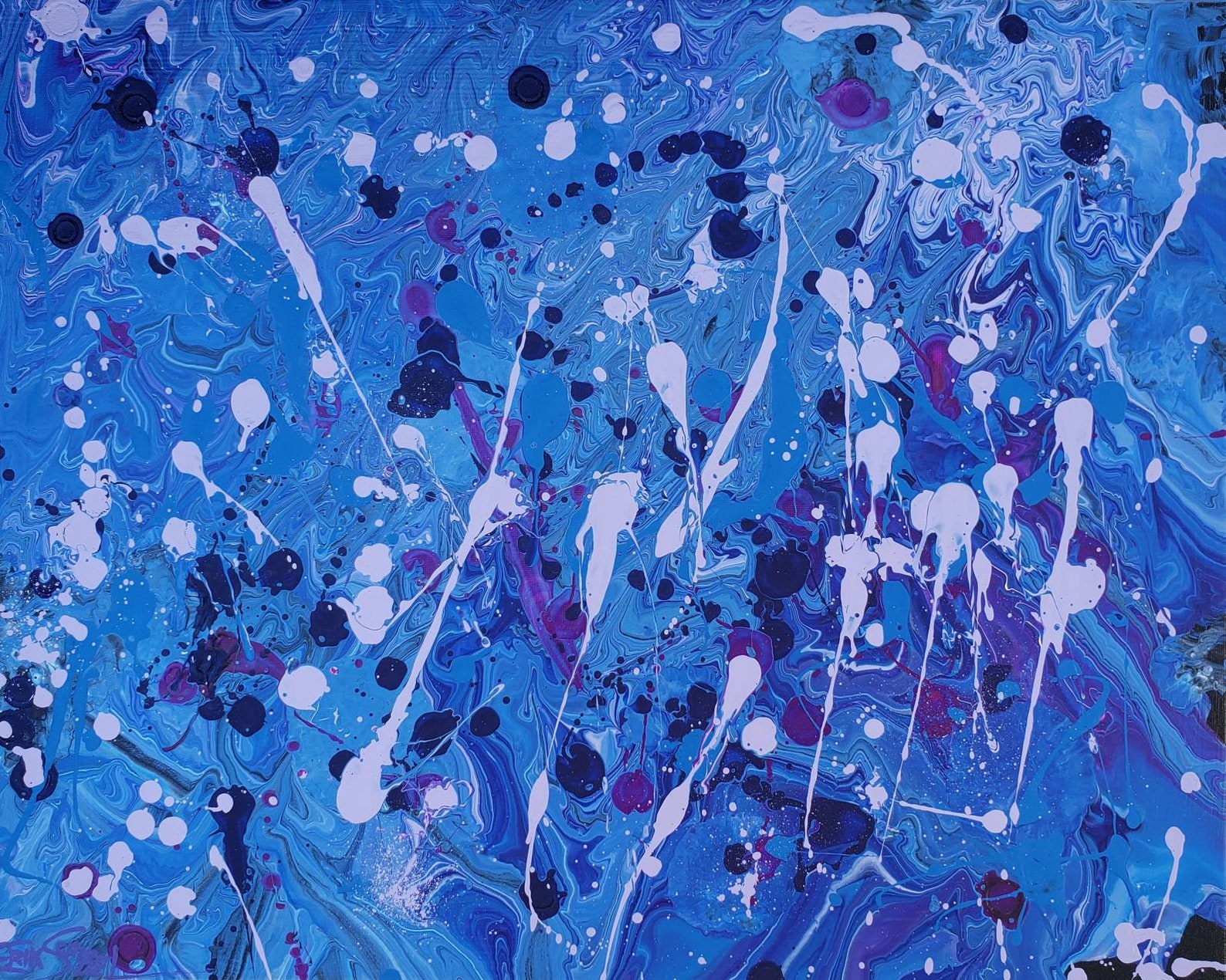 Acrylic Paint Pour and Drip, Splatter Abstract Expression - Etsy