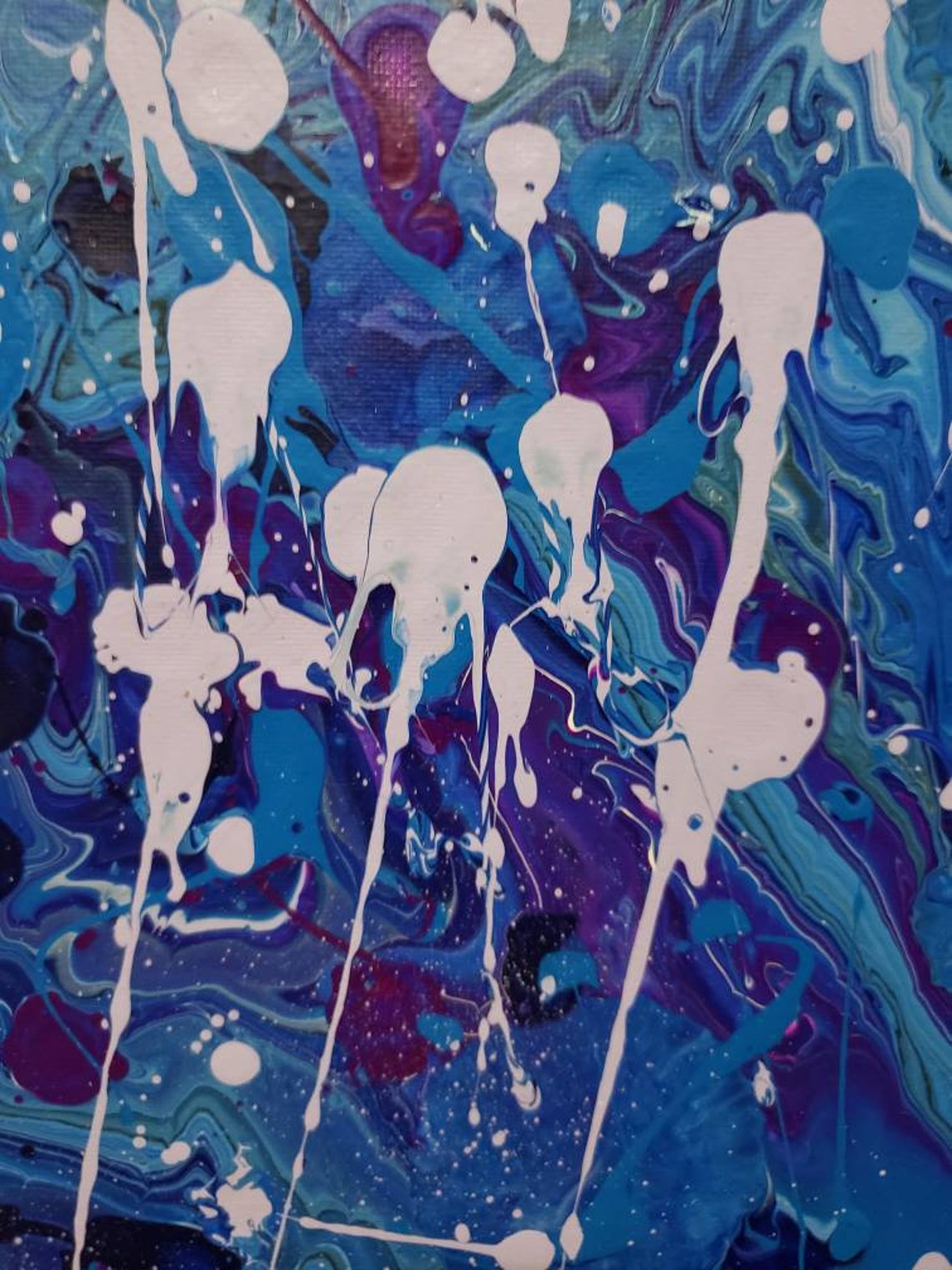 Acrylic Paint Pour and Drip Splatter Abstract Expression - Etsy