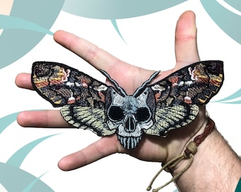 Moks245p Moth Dead Head Embroidered Patch Hawkmoth - Etsy