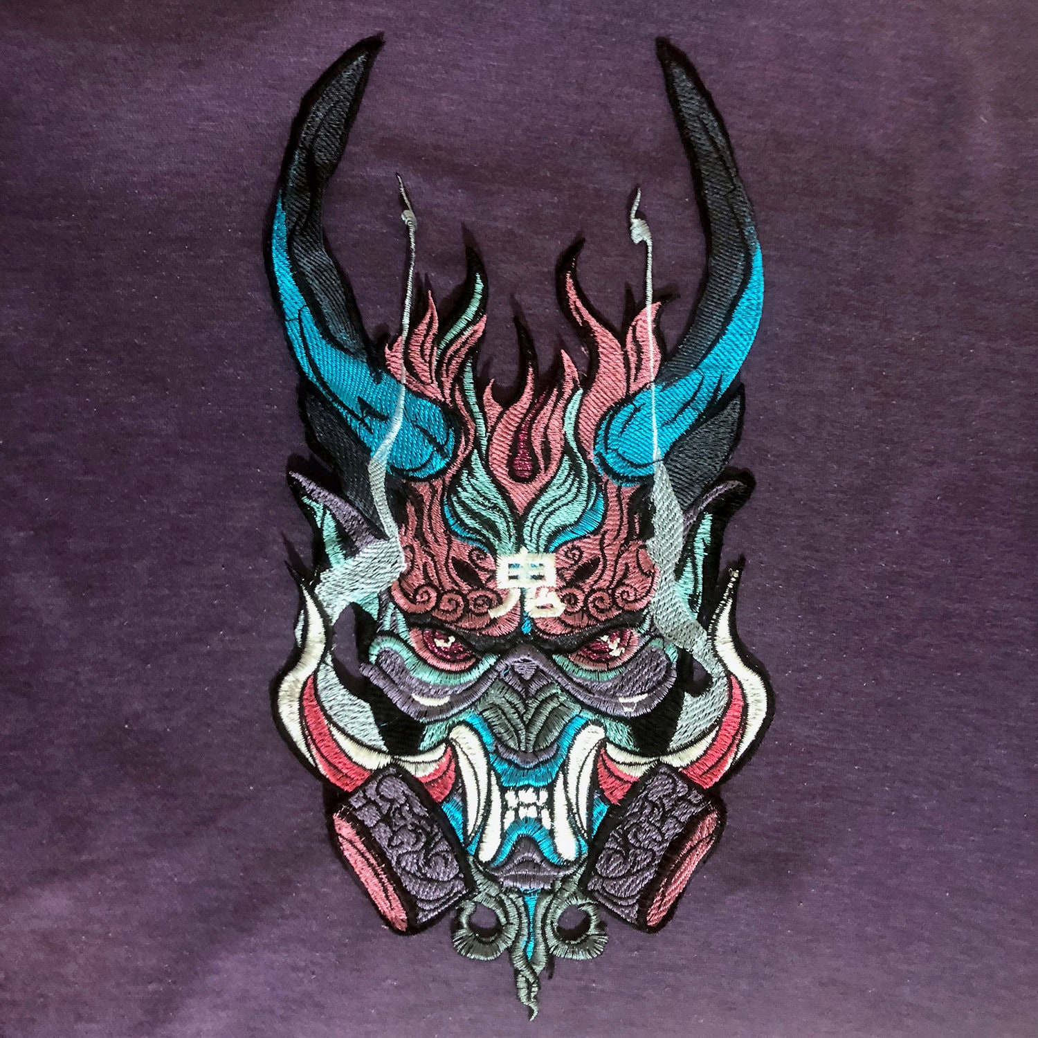 Large Cyberpunk Oni Demon Patch Embroidered Patch SEW ON | Etsy