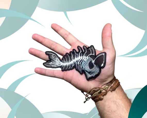 Fish Bones Skeleton Patch Embroidered Patch SEW ON - Etsy