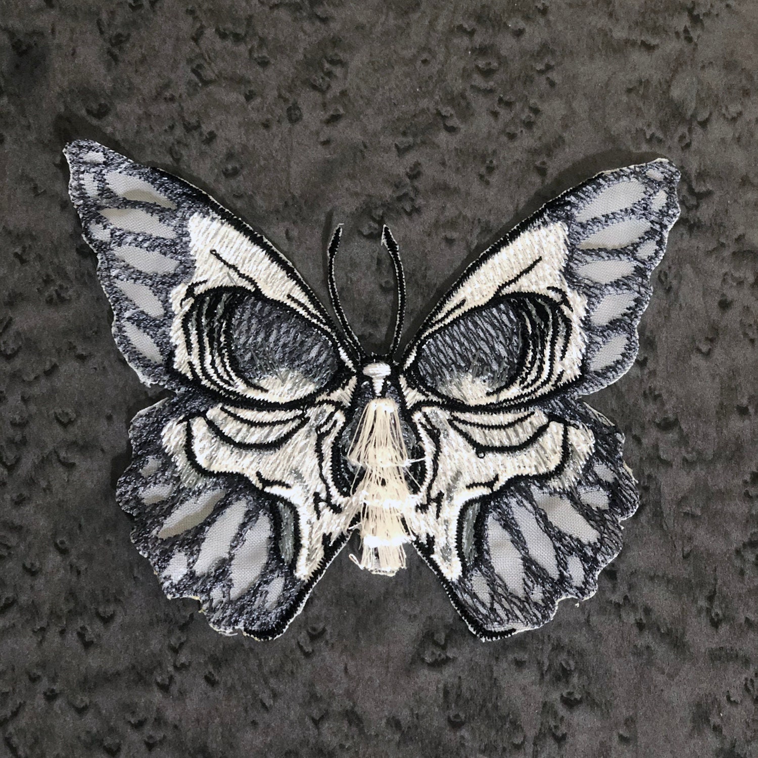 Skull Moth White Butterfly Moth Patch embroidered Patch SEW ON | Etsy