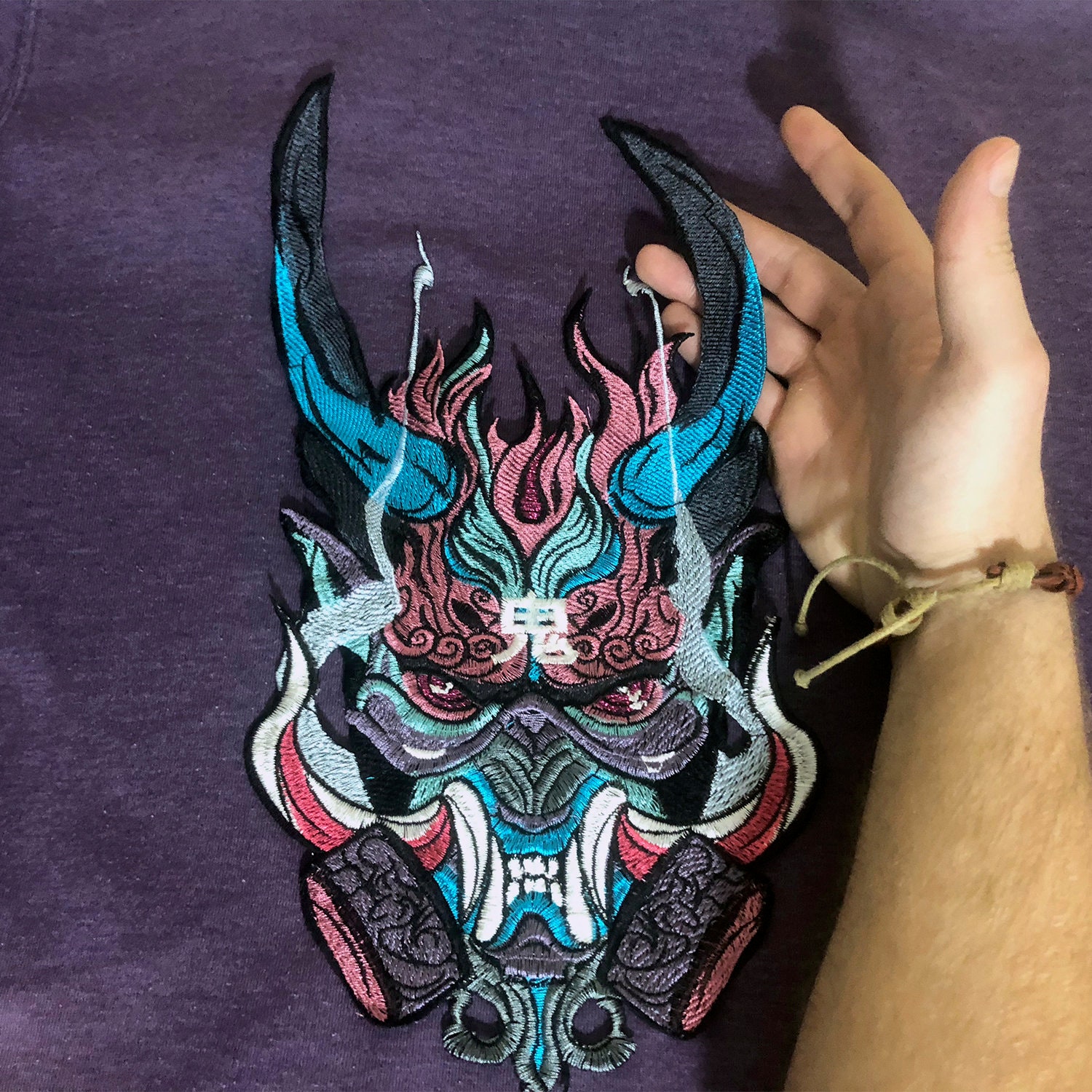 Large Cyberpunk Oni Demon Patch Embroidered Patch SEW ON | Etsy