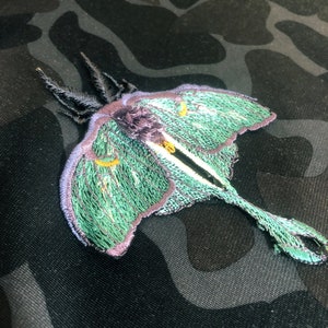 Luna Moth Butterfly Patch Embroidered Patch SEW ON - Etsy
