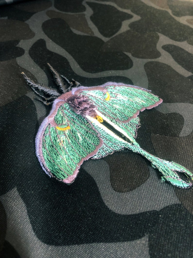 Luna Moth Butterfly Patch Embroidered Patch SEW ON - Etsy
