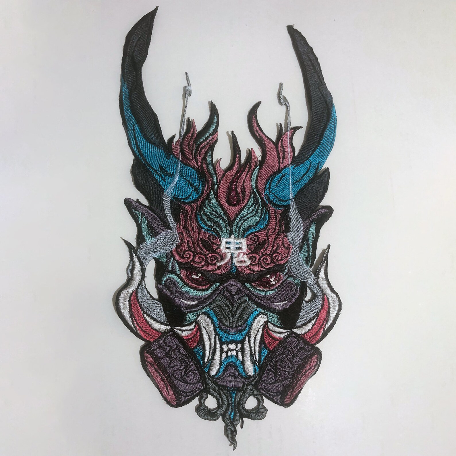 Large Cyberpunk Oni Demon Patch embroidered Patch SEW ON | Etsy