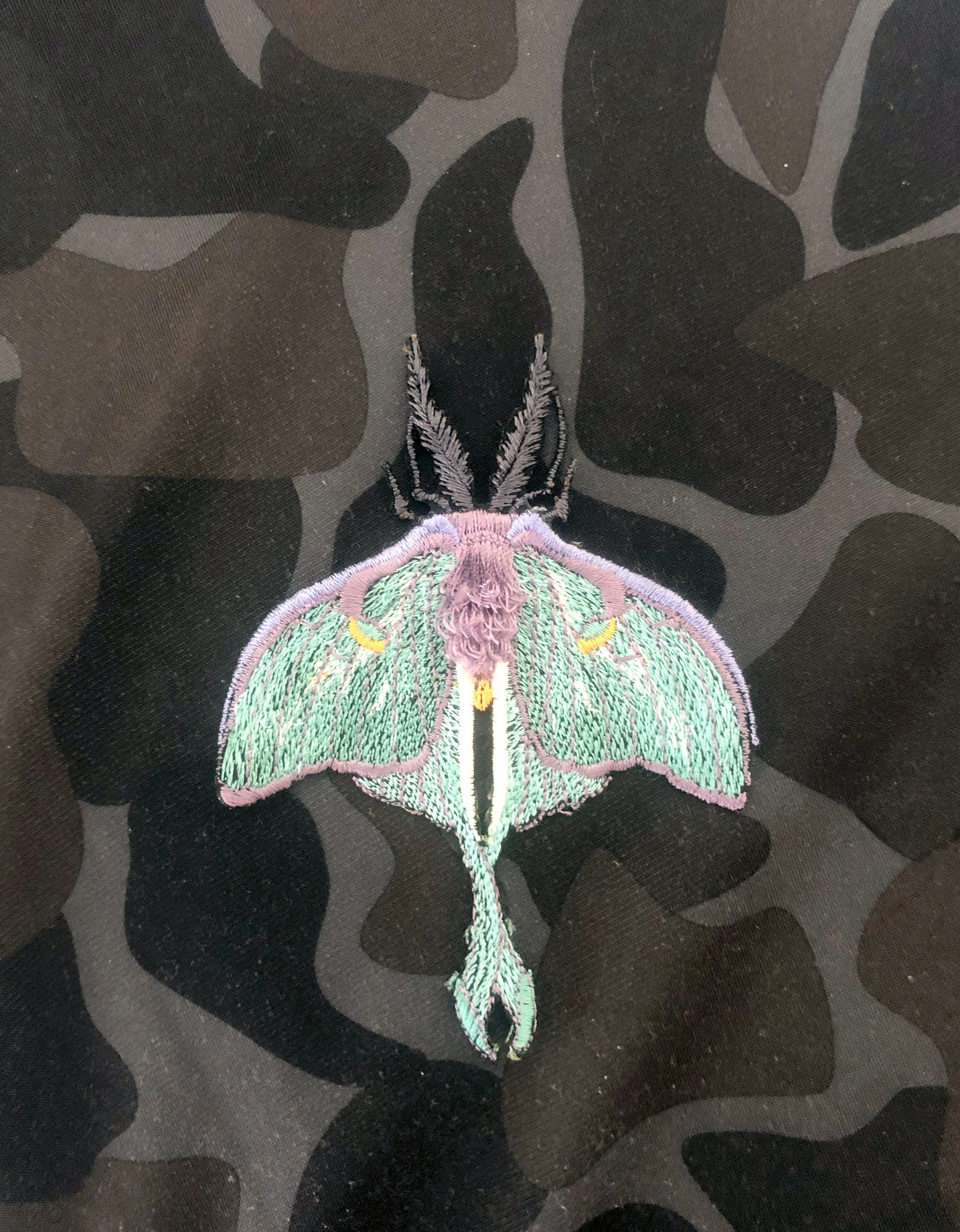 Luna Moth Butterfly Patch Embroidered Patch SEW ON - Etsy