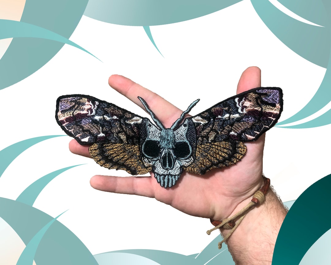 Skullback Violet Moth Dead Head Hawkmoth Patch Embroidered Patch SEW ON ...