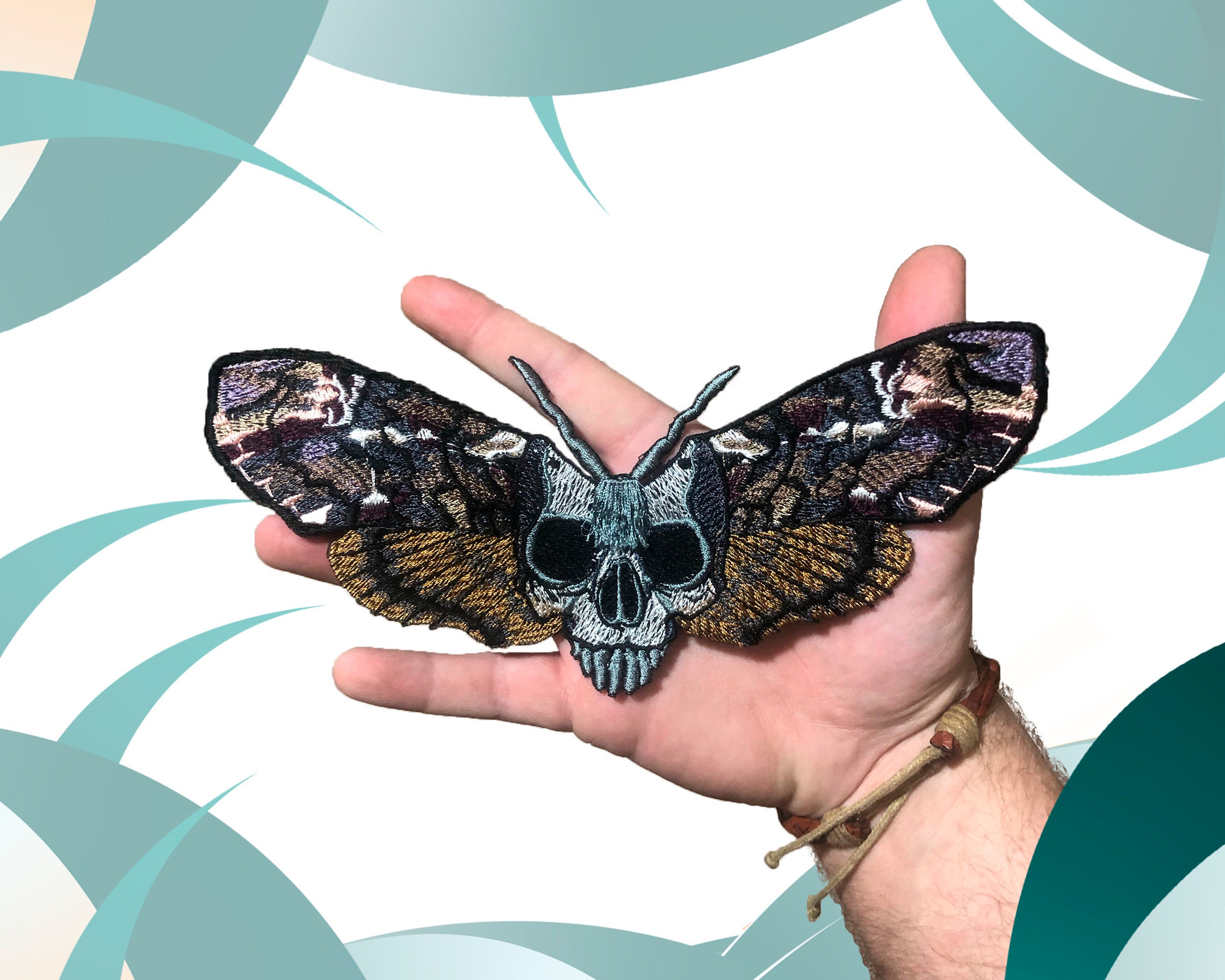 Skullback Violet Moth Dead Head Hawkmoth Patch Embroidered - Etsy