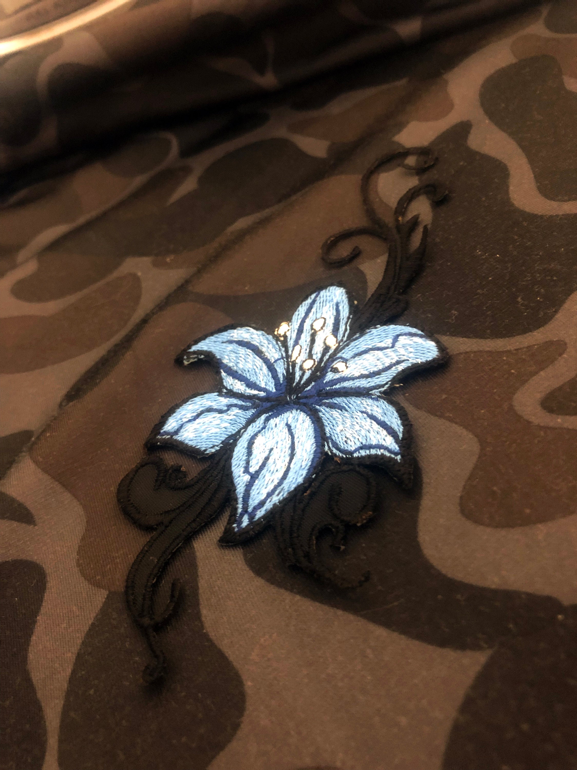 Blue Lily Patch Embroidered Patch SEW ON - Etsy