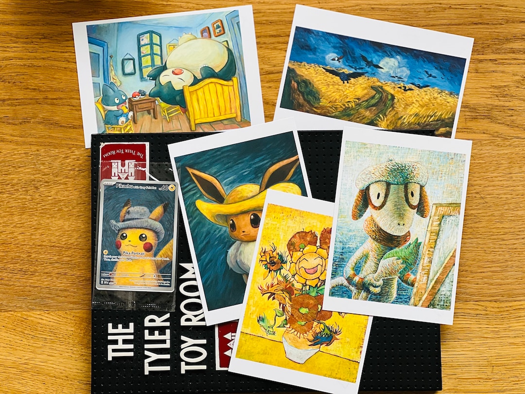 Pokemon Van Gogh Musem Set of TCG Card and Post Cards Postcrossing or ...