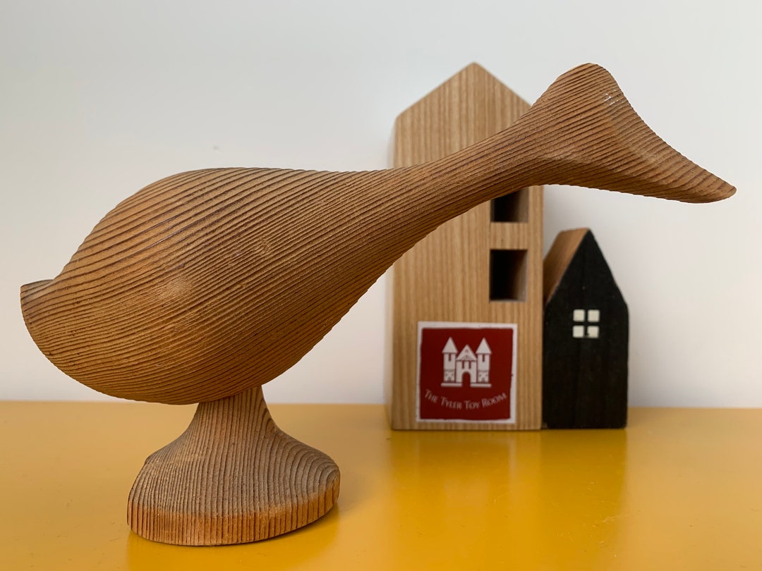 Vintage Scandinavian Handmade Goose Pine Wood Figure - Etsy