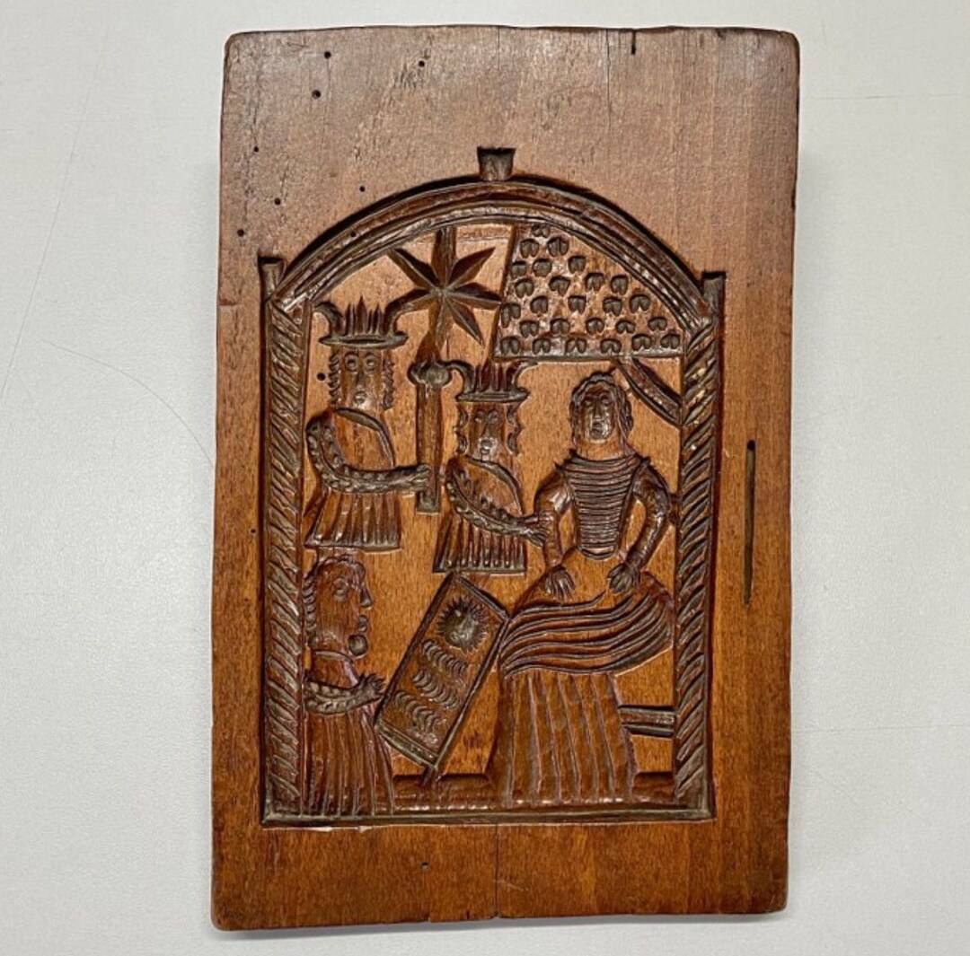 Rare Antique - Dutch Wooden Forms Folk Art Speculaas Cookie Mold Vorm ...