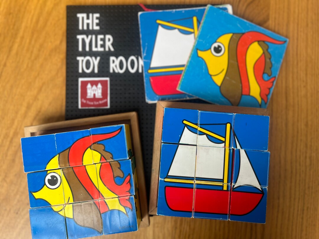 Puzzle Blocks Game 2x 6 Puzzles for Kids Nathan - Etsy