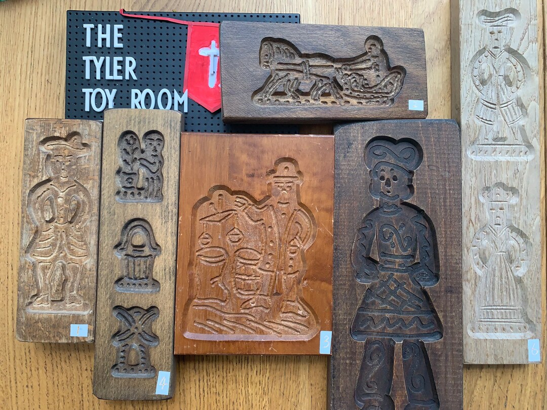 Vintage Nederlandse Vormen Houten Volkskunst Speculaas Koekjesvorm Vorm ...