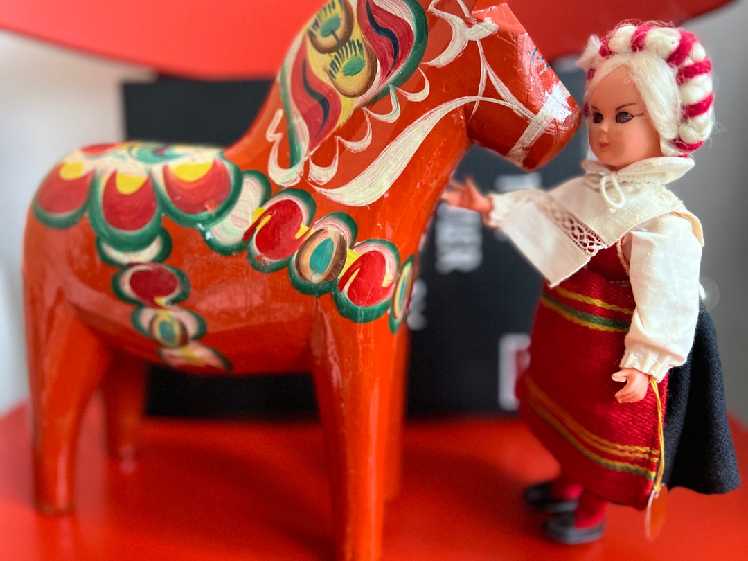 Vintage Wooden Swedish Dala Horse / Olsson / Dalarna Horses Akta Dala ...