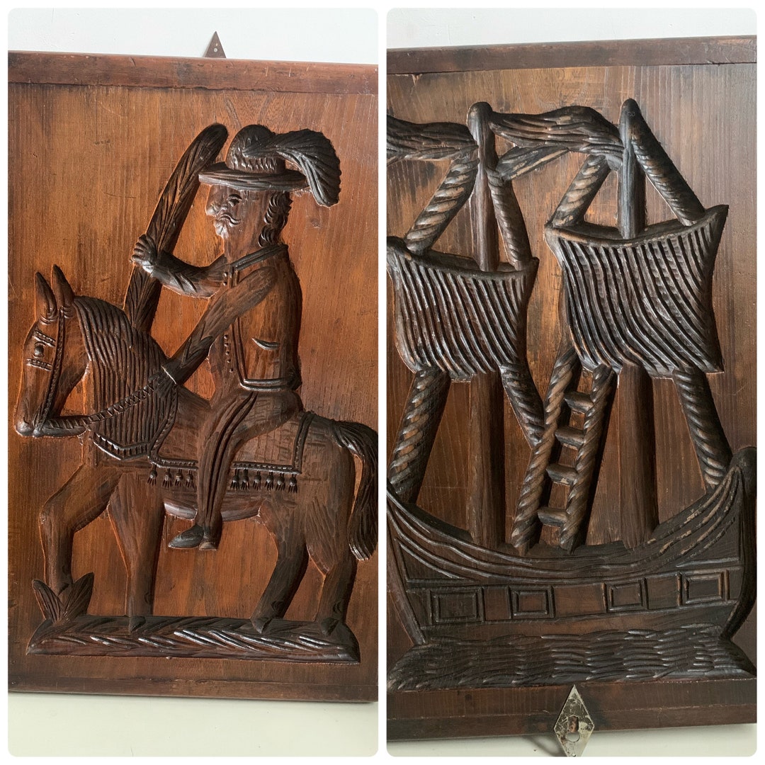 Rare Vintage - Dutch Wooden Forms Folk Art Speculaas Cookie Mold Vorm ...