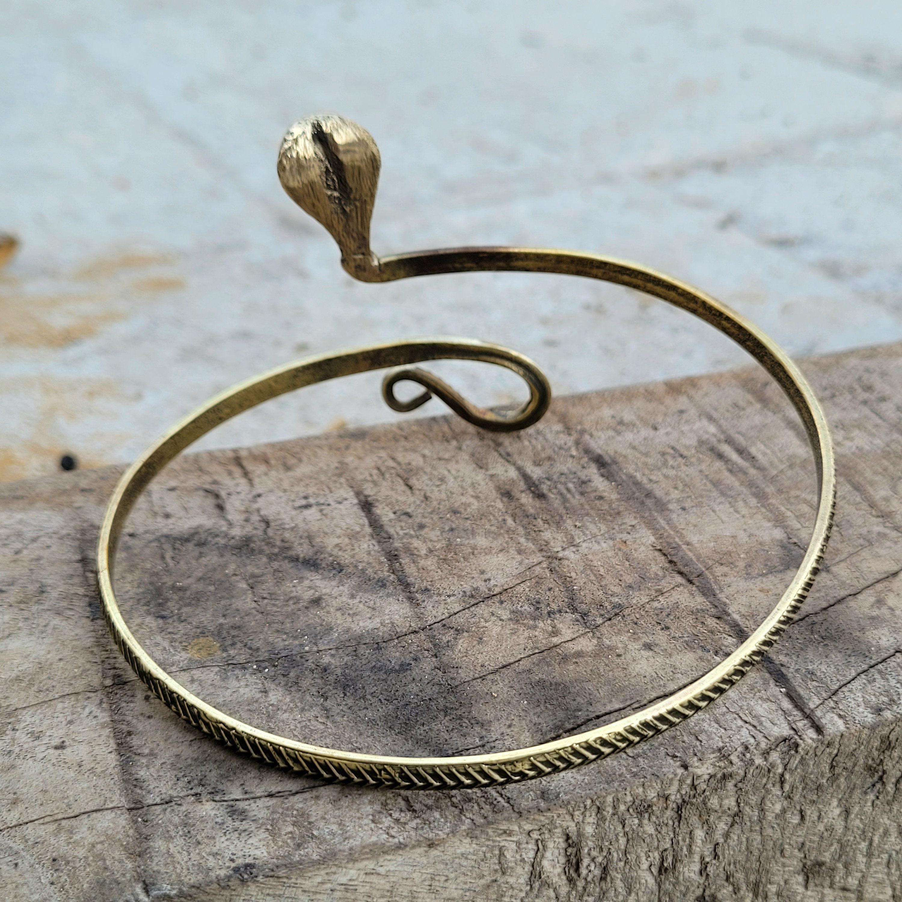 Brass Snake Arm Cuff: Tribal Boho Upper Armlet - Etsy