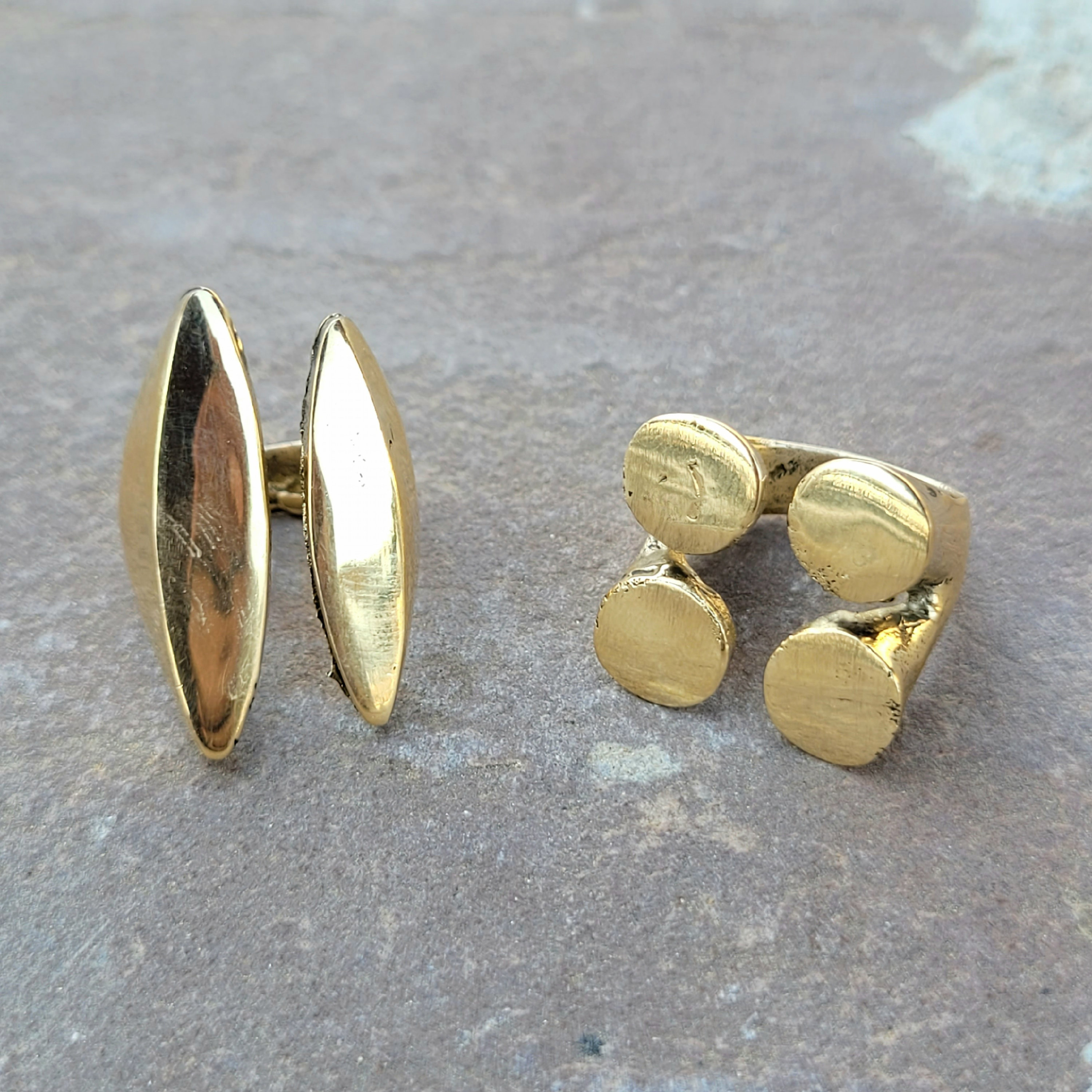 Adjustable Brass Bold Chunky African Statement Rings Big Boho Rings ...
