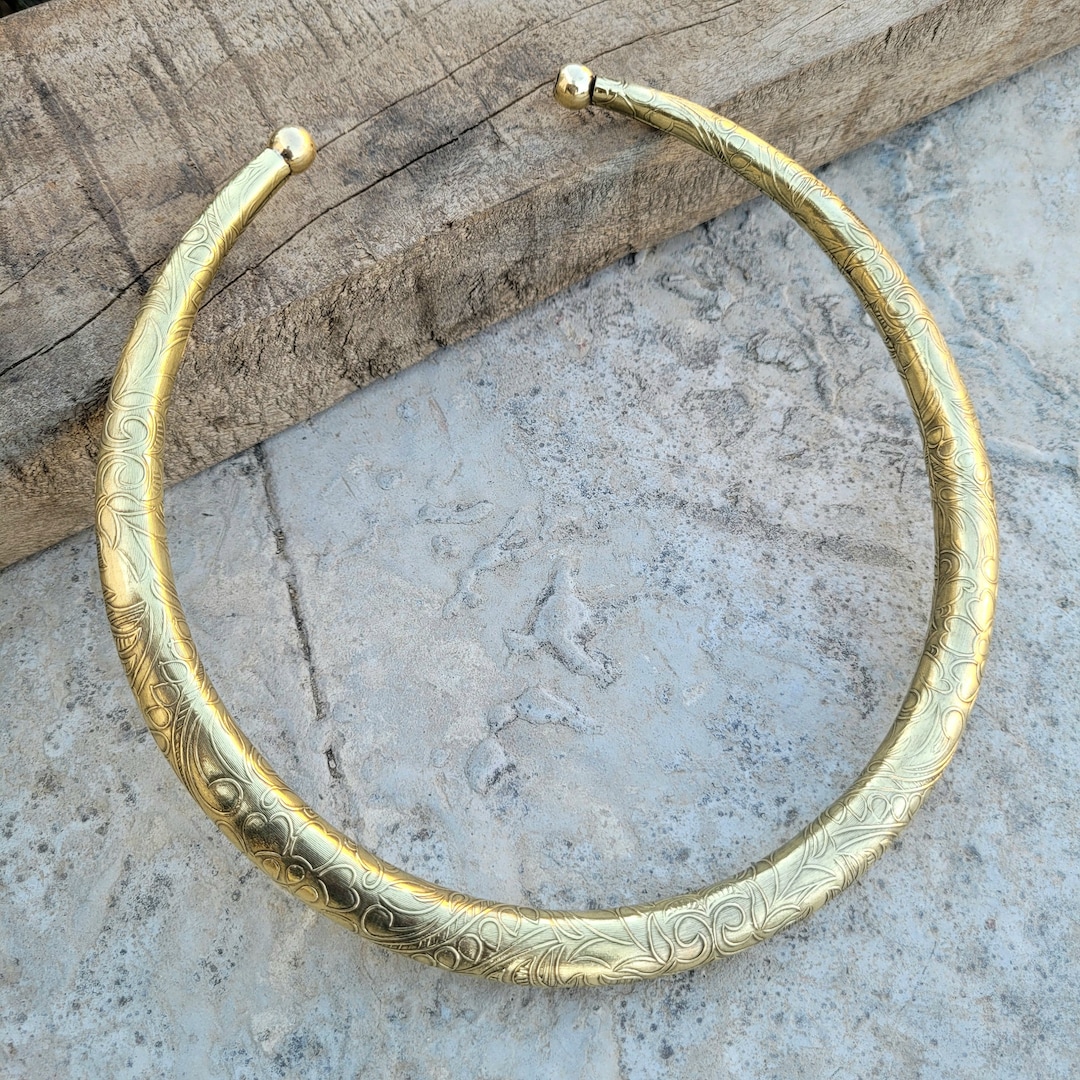 Ethnic Viking Celtic Brass Torque Necklace Medieval Ethnic Choker - Etsy