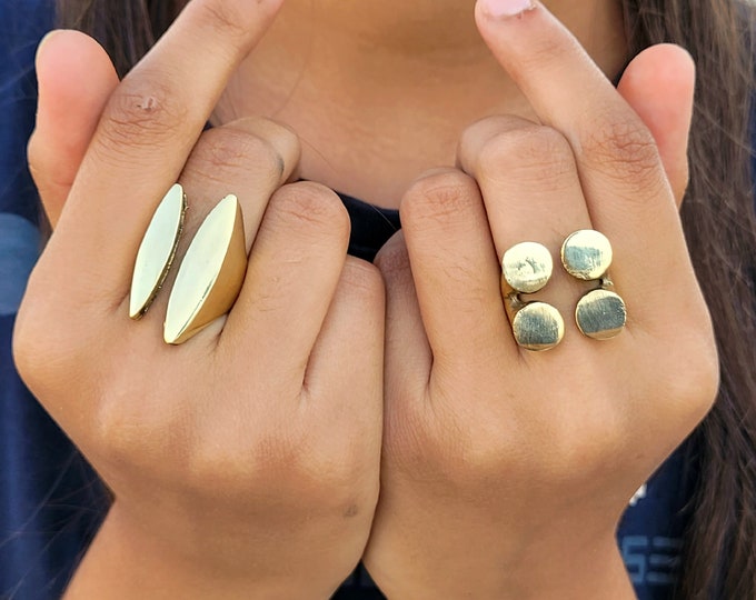 Boho Ring Bohemian Rings Hippie Ring Gold Ring Tribal Ring Large Ring ...
