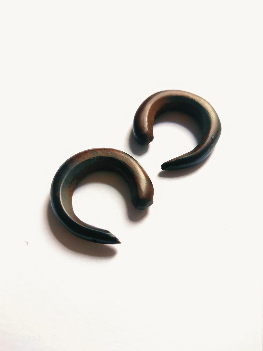 Tribal Spiral Wood Gauge Earrings Bohemian Ethnic Natural Gauges Gothic ...