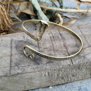 Snake Arm Cuff Bracelet, Tribal Inspired Upper Arm Band, Adjustable ...