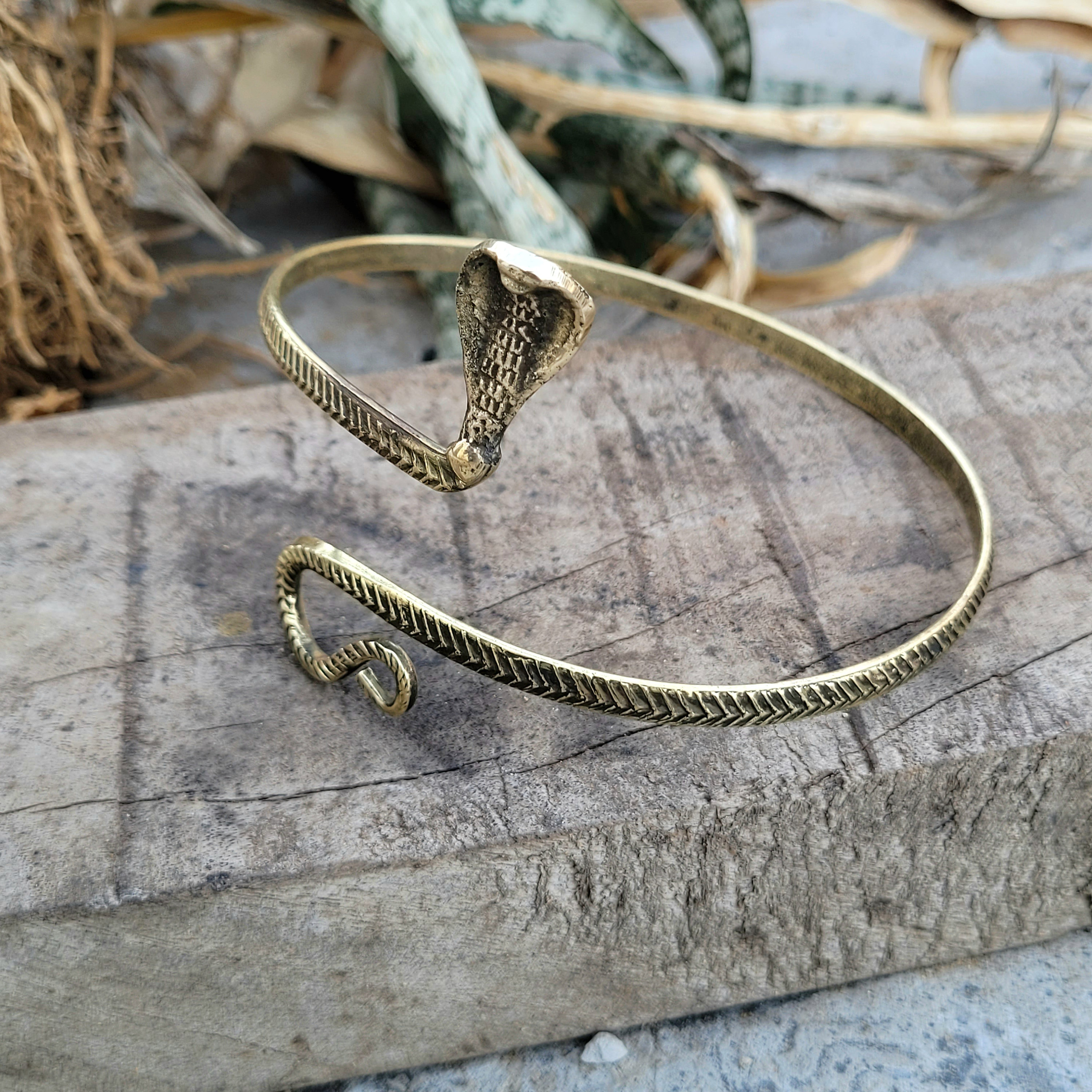 Brass Snake Arm Cuff: Tribal Boho Upper Armlet - Etsy