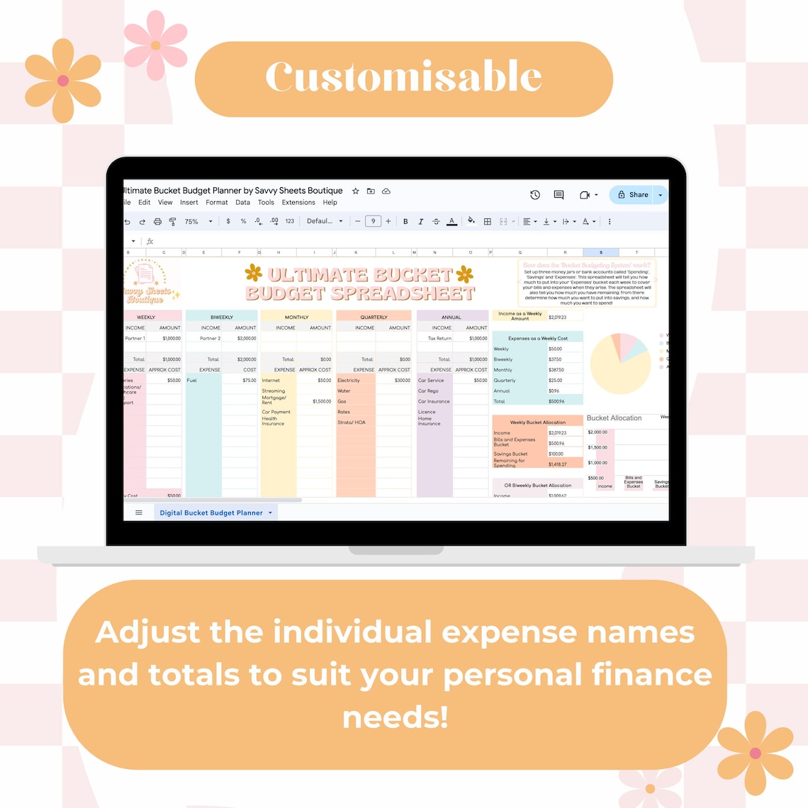 Ultimate Bucket Budget Spreadsheet by Savvy Sheets Boutique - Etsy