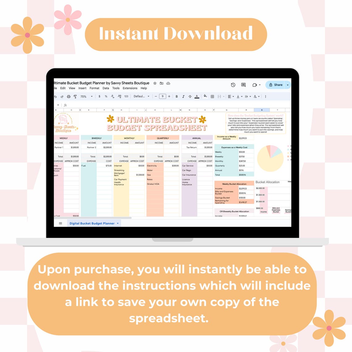 Ultimate Bucket Budget Spreadsheet by Savvy Sheets Boutique - Etsy