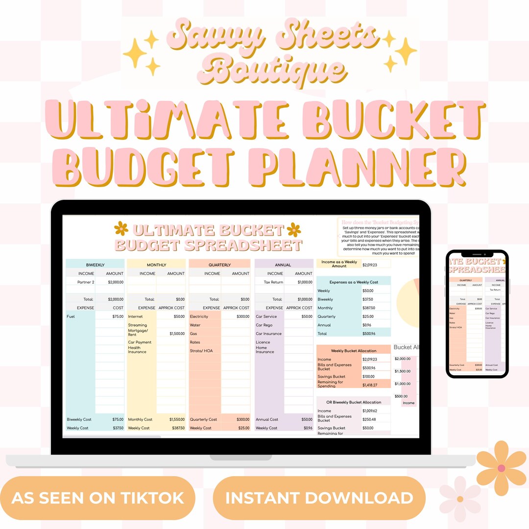 Ultimate Bucket Budget Spreadsheet - by Savvy Sheets Boutique - Etsy