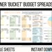 Savvy Sheets Bucket Budget Spreadsheet Google Sheets Instant Download ...