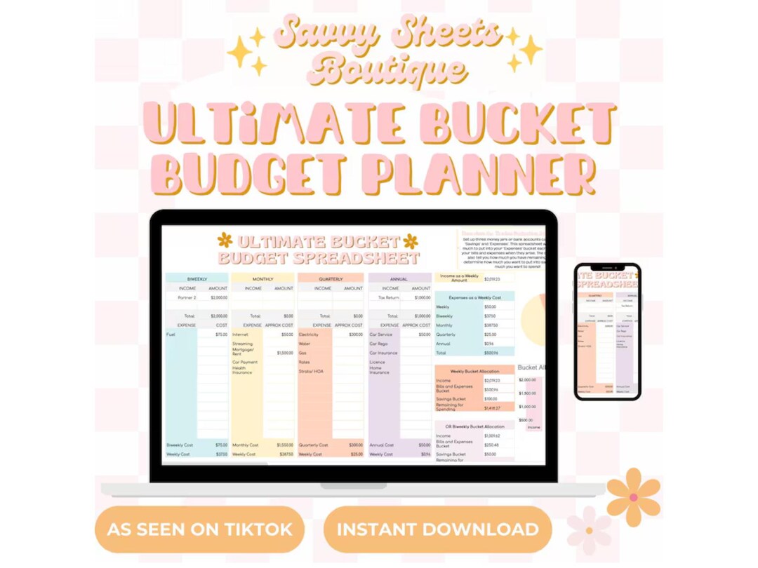 Savvy Sheets Boutique - Ultimate Bucket Budget Spreadsheet - Etsy