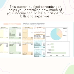 Savvy Sheets - Bucket Budget Spreadsheet - Google Sheets Instant ...