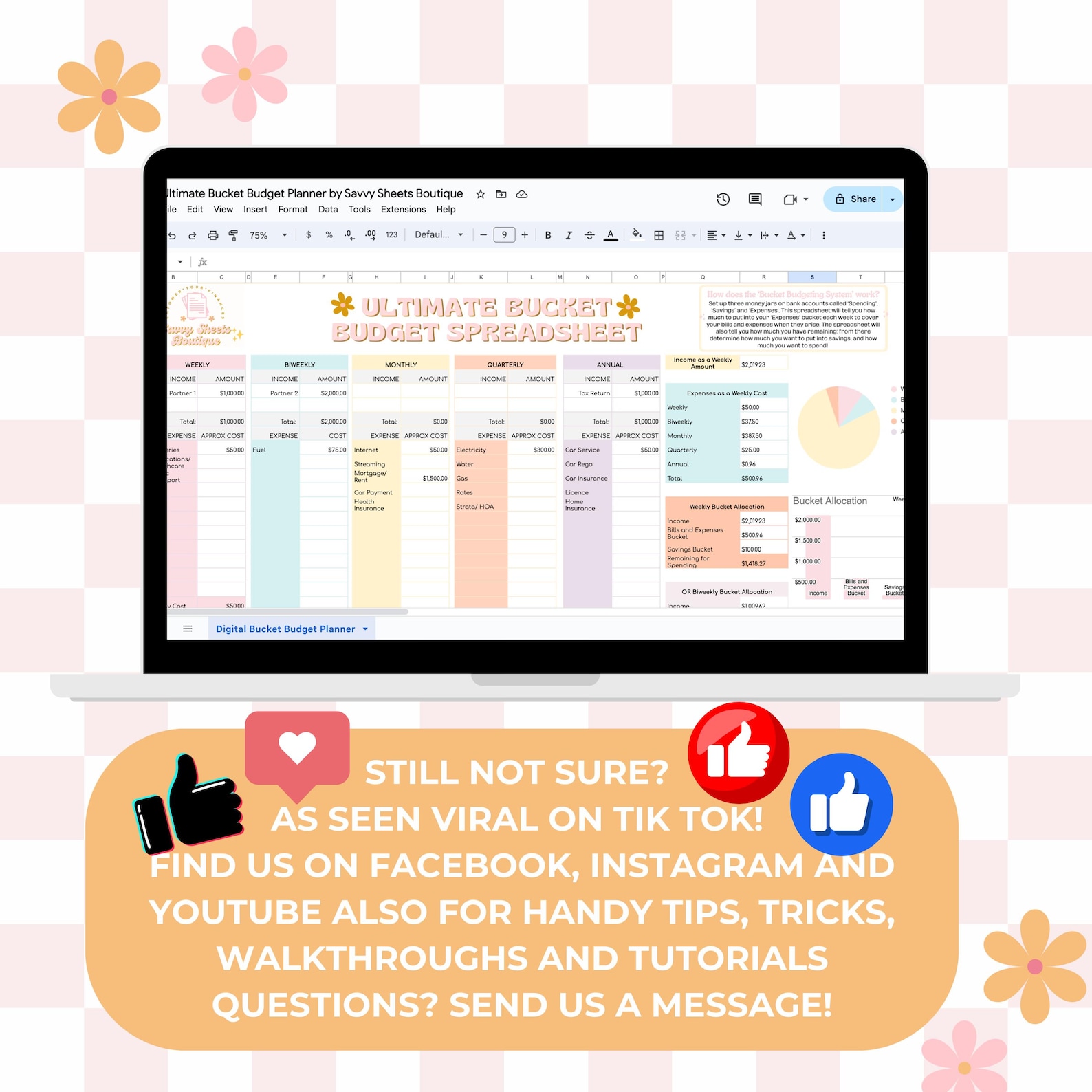 Ultimate Bucket Budget Spreadsheet - by Savvy Sheets Boutique - Etsy