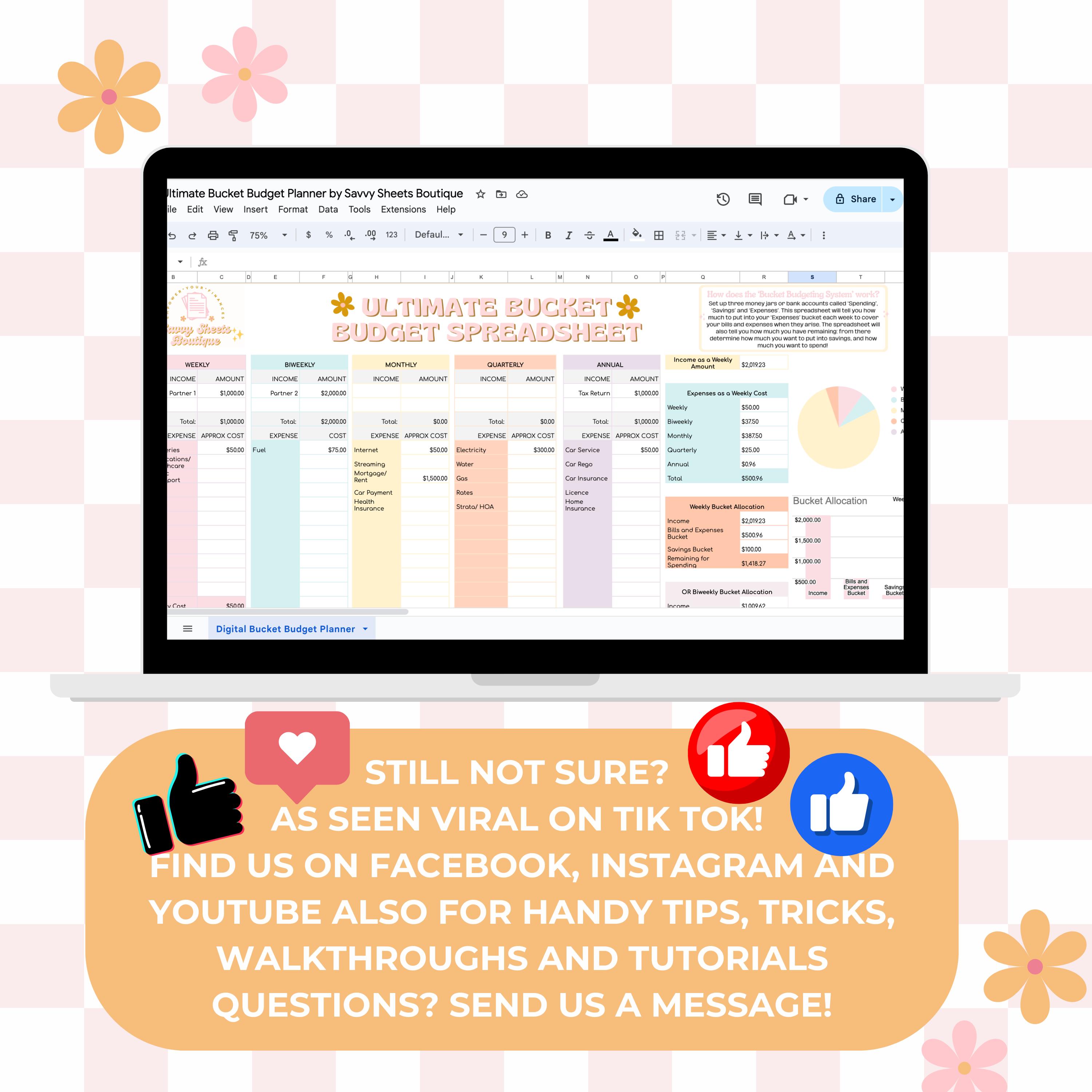 Ultimate Bucket Budget Spreadsheet - by Savvy Sheets Boutique - Etsy