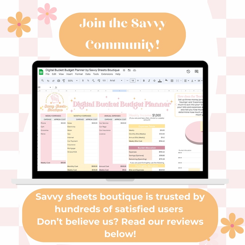 Digital Bucket Budget Planner - by Savvy Sheets Boutique - Etsy