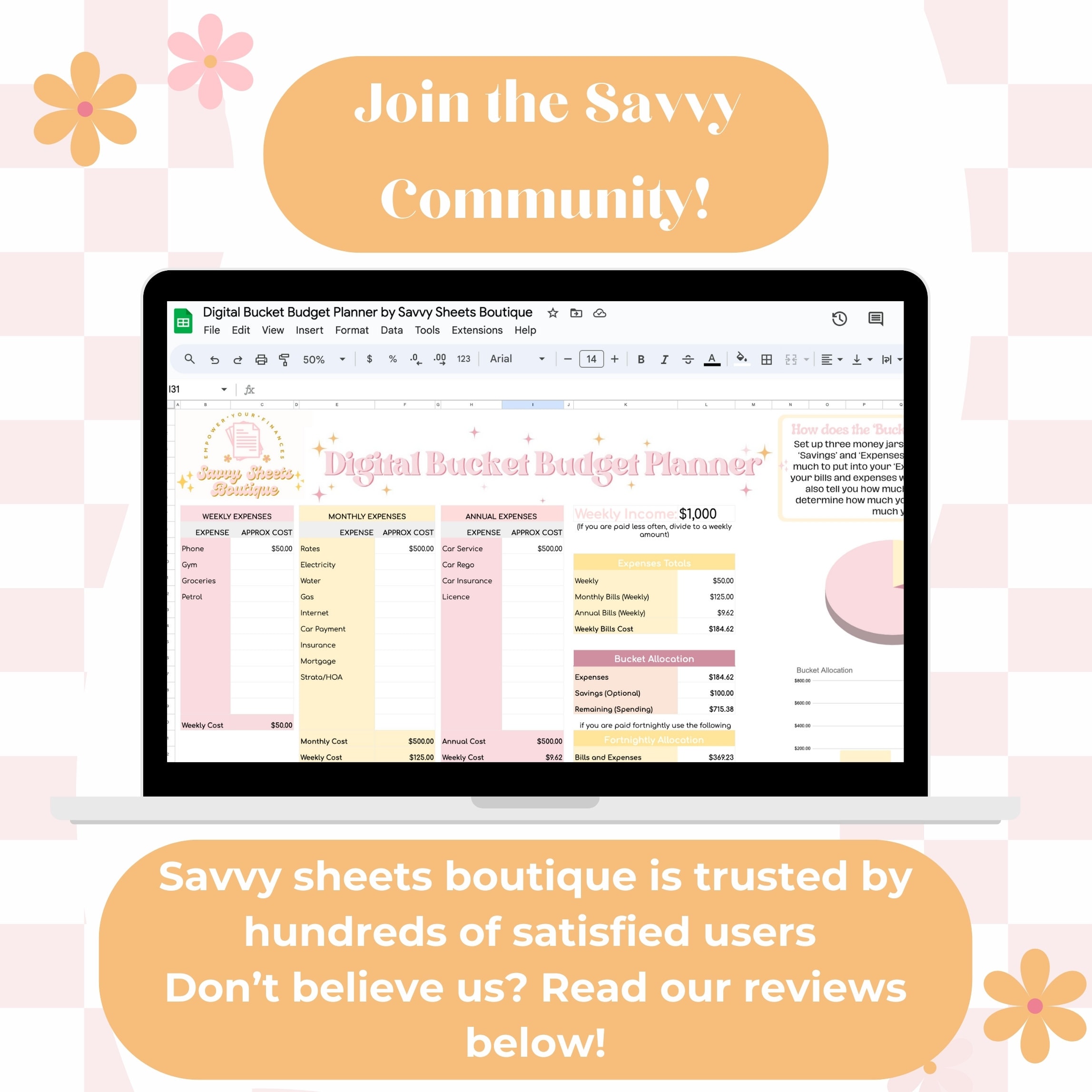 Digital Bucket Budget Planner - by Savvy Sheets Boutique - Etsy