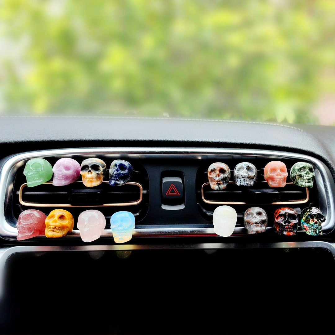 Crystal Car Accessory Vent Clips Carving Crystal Skull Car Outlet ...