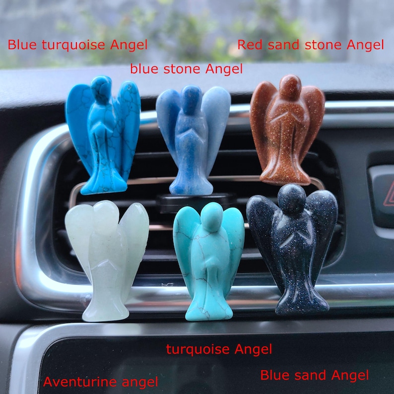 Carved Crystal Angel Car Vent Clip: Natural Quartz Car Decoration - Etsy