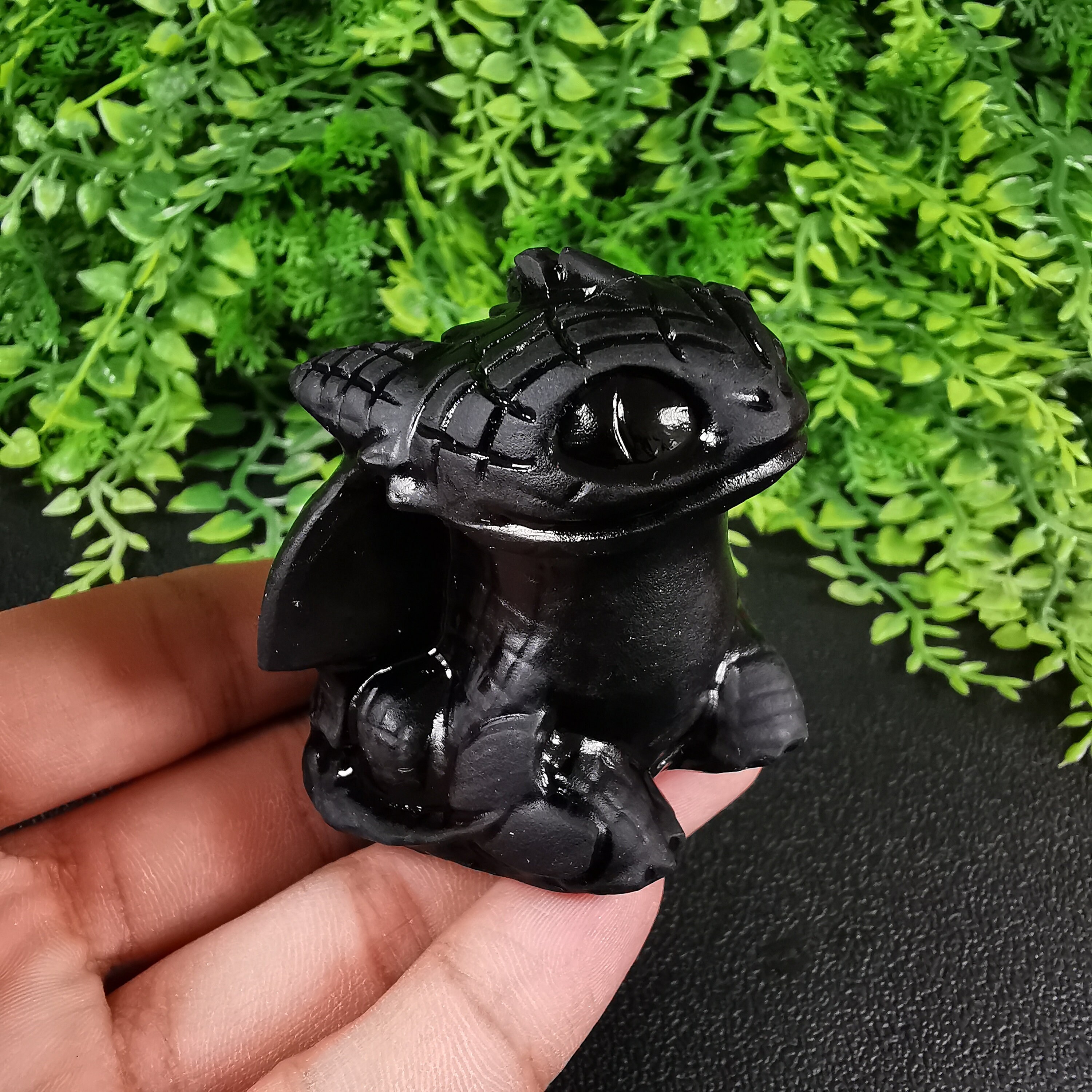 Toothless Obsidian Carved Crystal Dragon Cartoon Characters - Etsy