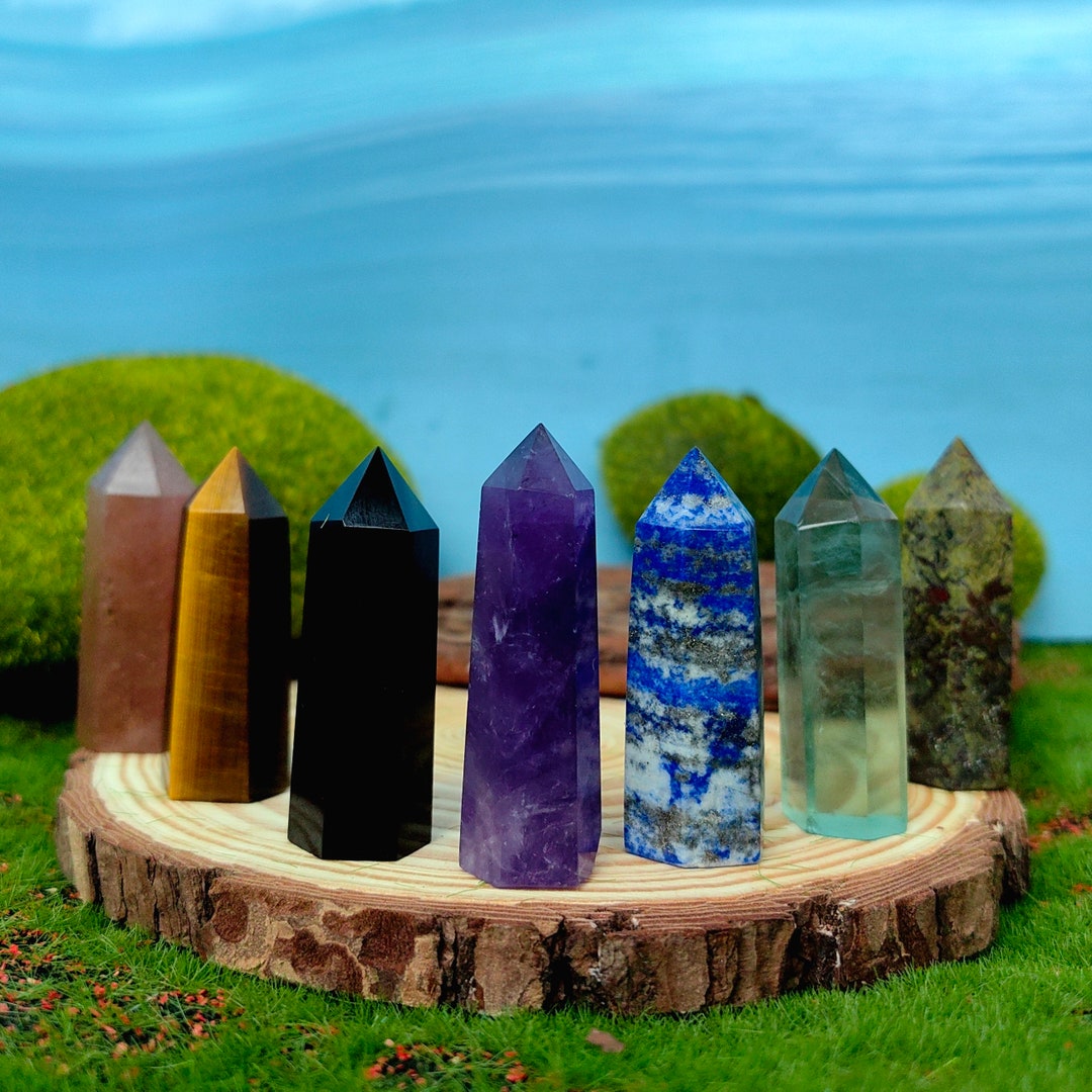 Crystal Tower Point: Chakra Meditation Healing Stone Obelisk - Etsy